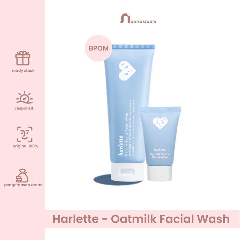 Jual Harlette Oatmilk Gentle Facial Wash Acne Prone Sensitif ( baca ...