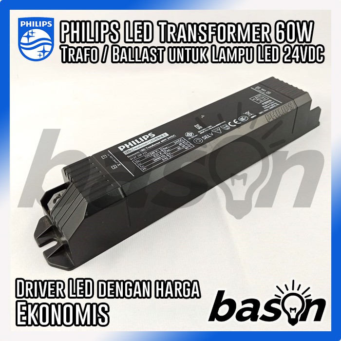 Jual PHILIPS Economic LED Transformer 60W 24VDC - untuk PHILIPS LED ...