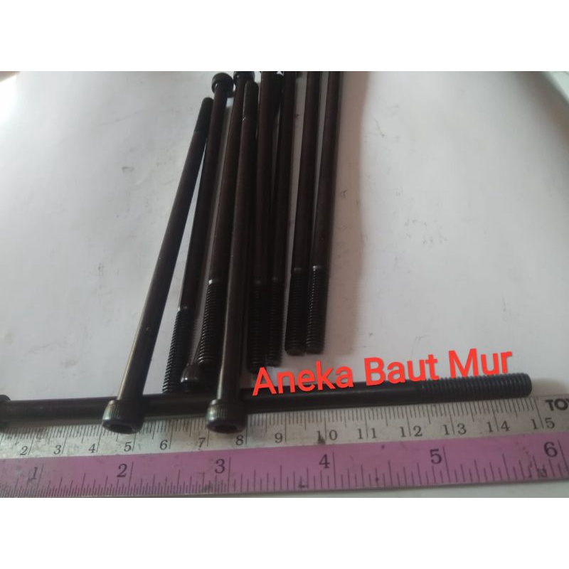 Jual Baut L Baja Hitam ukuran m8 x 150 atau baut drat 12 panjang 15cm | Shopee Indonesia