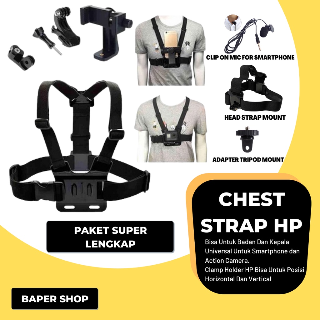 Jual Chest Strap Tali Dada Handphone & Mount Kamera Body Belt Holder HP ...