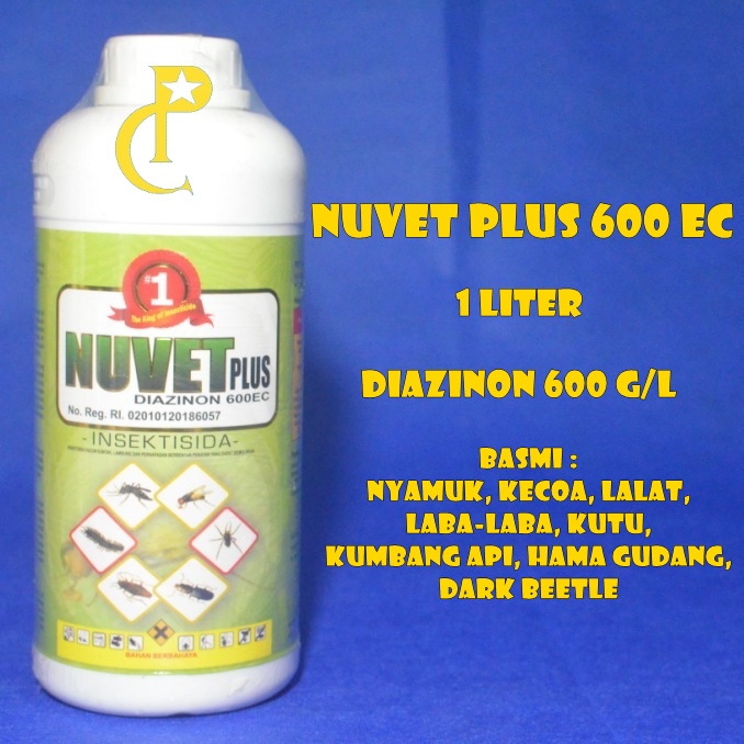 Jual Nuvet Plus 600 EC 600EC 1 Liter Obat Fogging Diazinon Insektisida ...