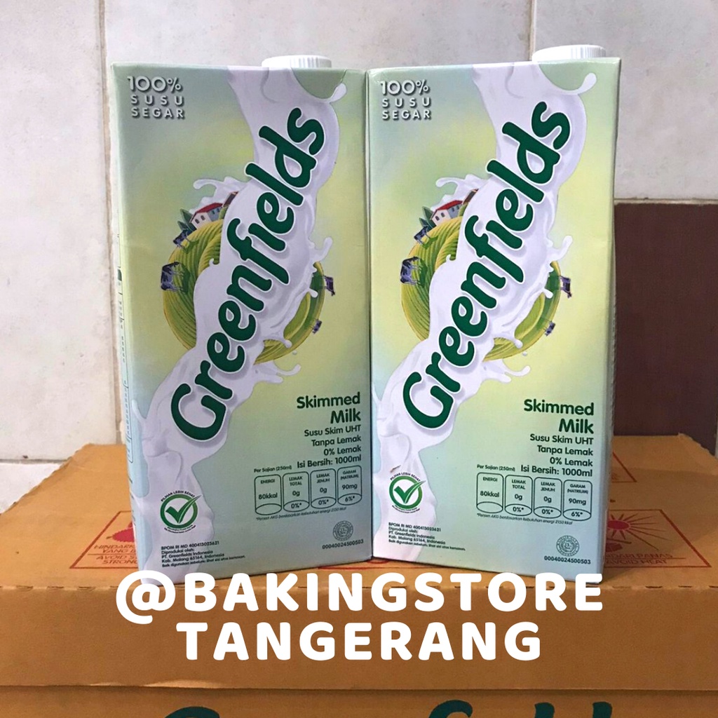Jual Susu Greenfields UHT Skimmed milk 1 liter Indonesia|Shopee Indonesia