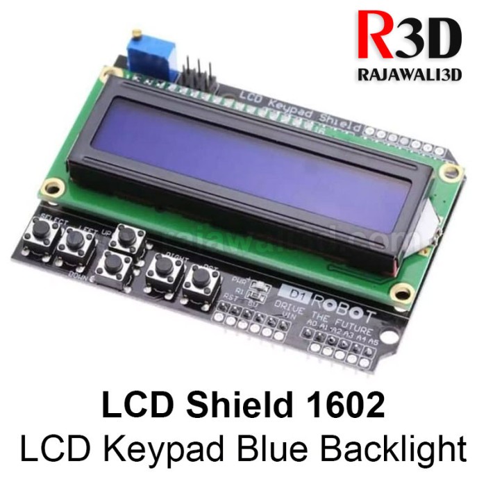 Jual LCD Keypad Shield for Arduino Uno Mega LCD 1602 Blue Backlight ...