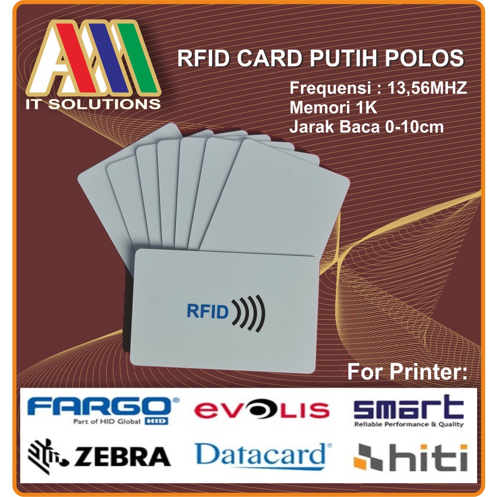 Jual KARTU PVC RFID PUTIH POLOS 1K 13,56Mhz, Mifare s-50 | Shopee Indonesia