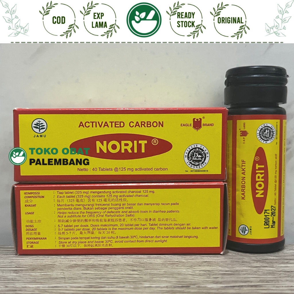 Jual NORIT CAP LANG EAGLE KARBON AKTIF 40 TABLET keracunan diare ...