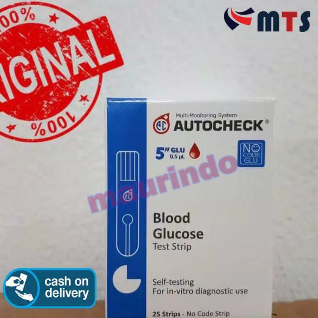 COD - AUTOCHECK BLOOD GLUCOSE STRIP / AUTOCHECK GULA DARAH 25 STRIP ...