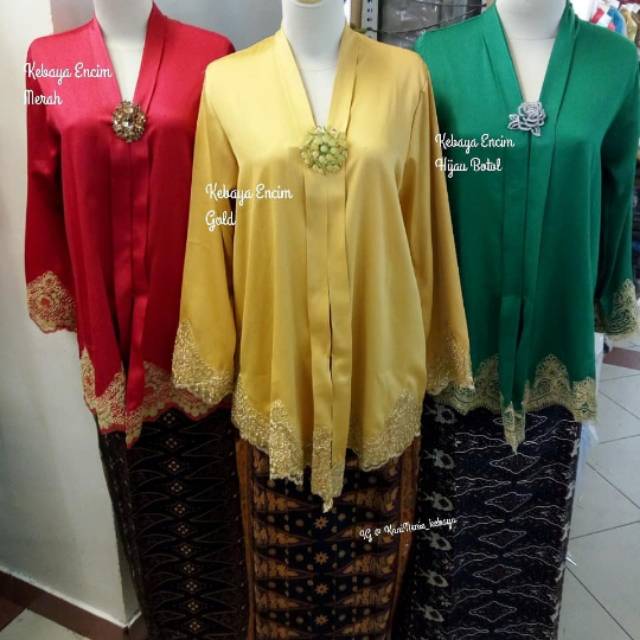 Jual Kebaya Encim Hijau Botol | Shopee Indonesia