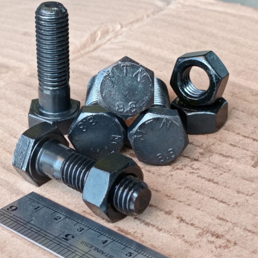 Jual BAUT BAJA HTB 8.8 M12 X 40 / BAUT 19 KUNCI 19 / BAUD HALF DRAT 19 / BAUT BAJA M12 X 40 ...