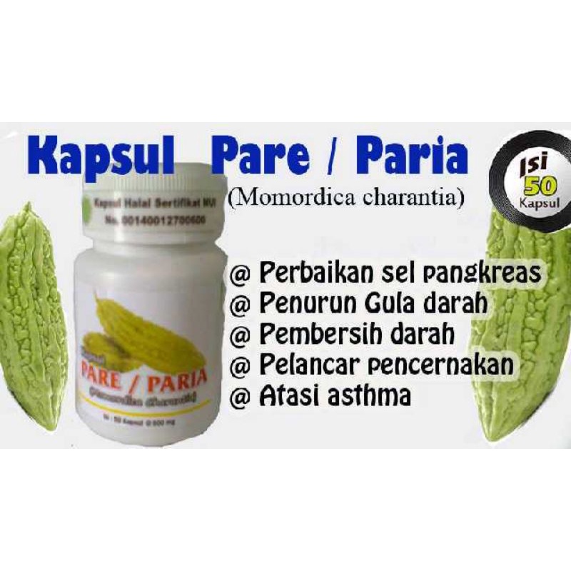 Jual PARE/PARIA kapsul Herbal Gula Darah Sel Kanker Pembersih Darah ...