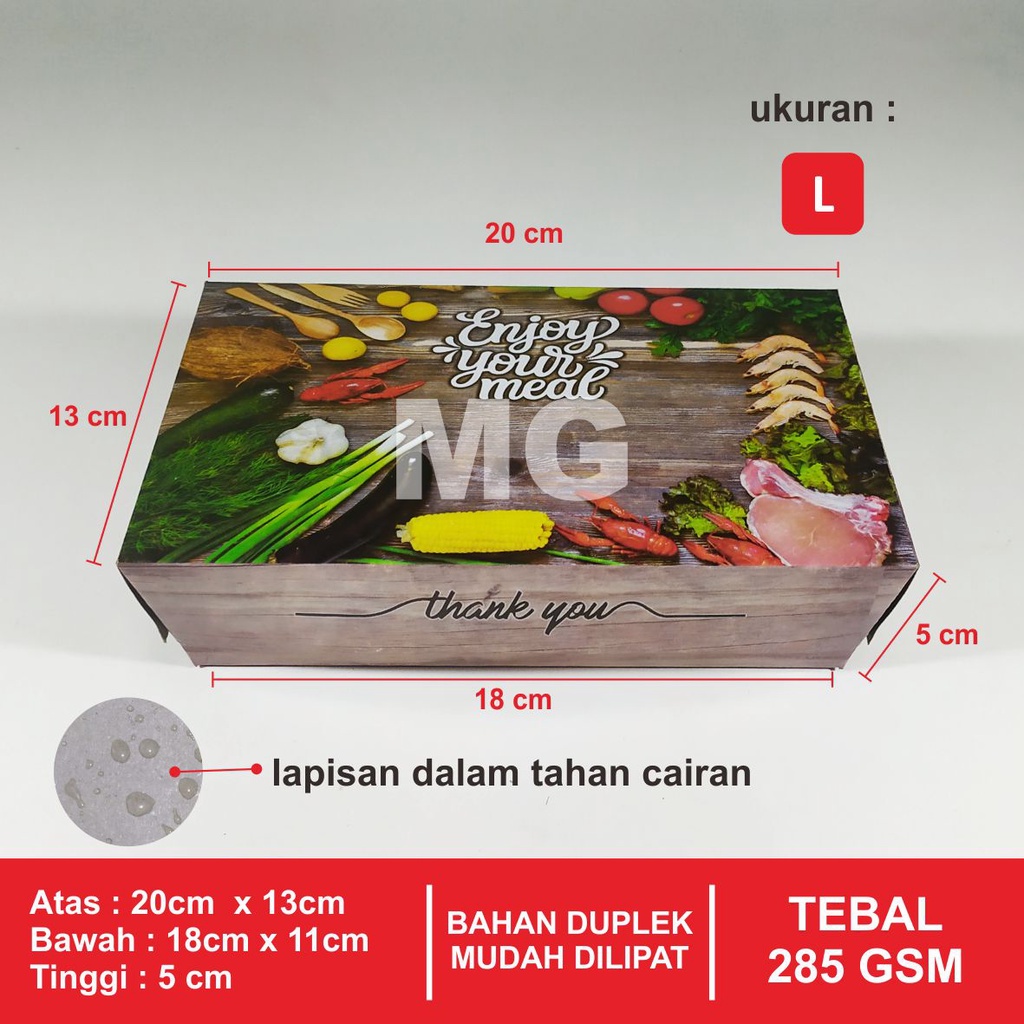 Jual lunch box duplex ukuran L / dus makanan duplex ukuran L / box nasi ...