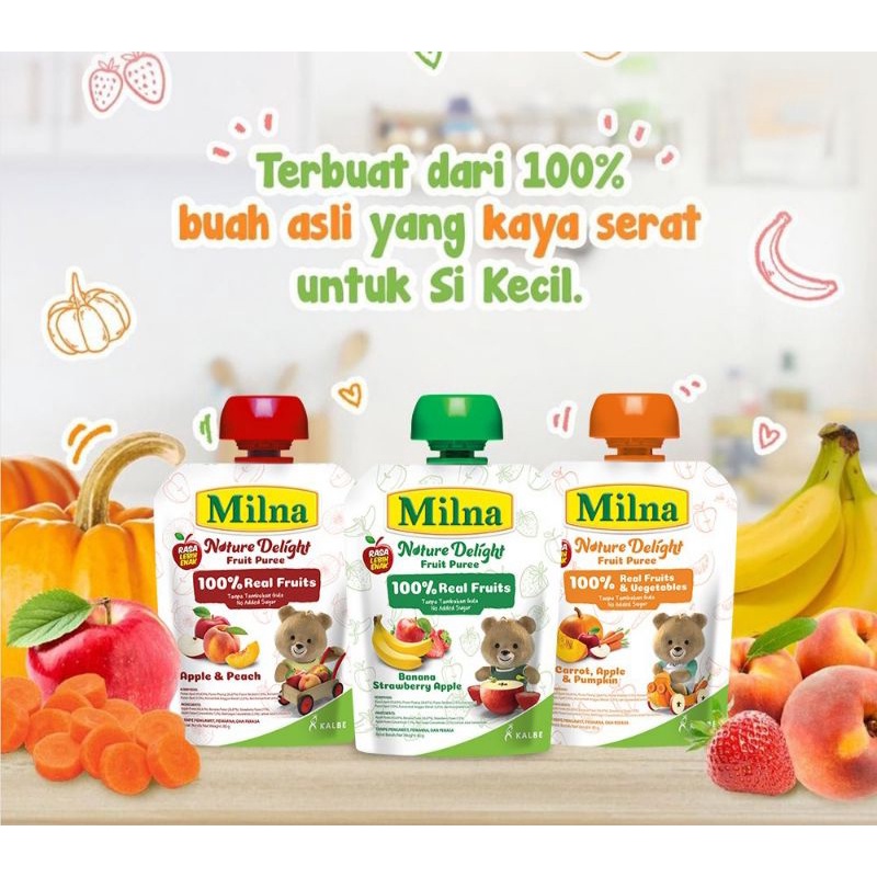 Jual Milna Nature Delight Fruit Puree / Pure Buah / Pure Bayi | Shopee ...