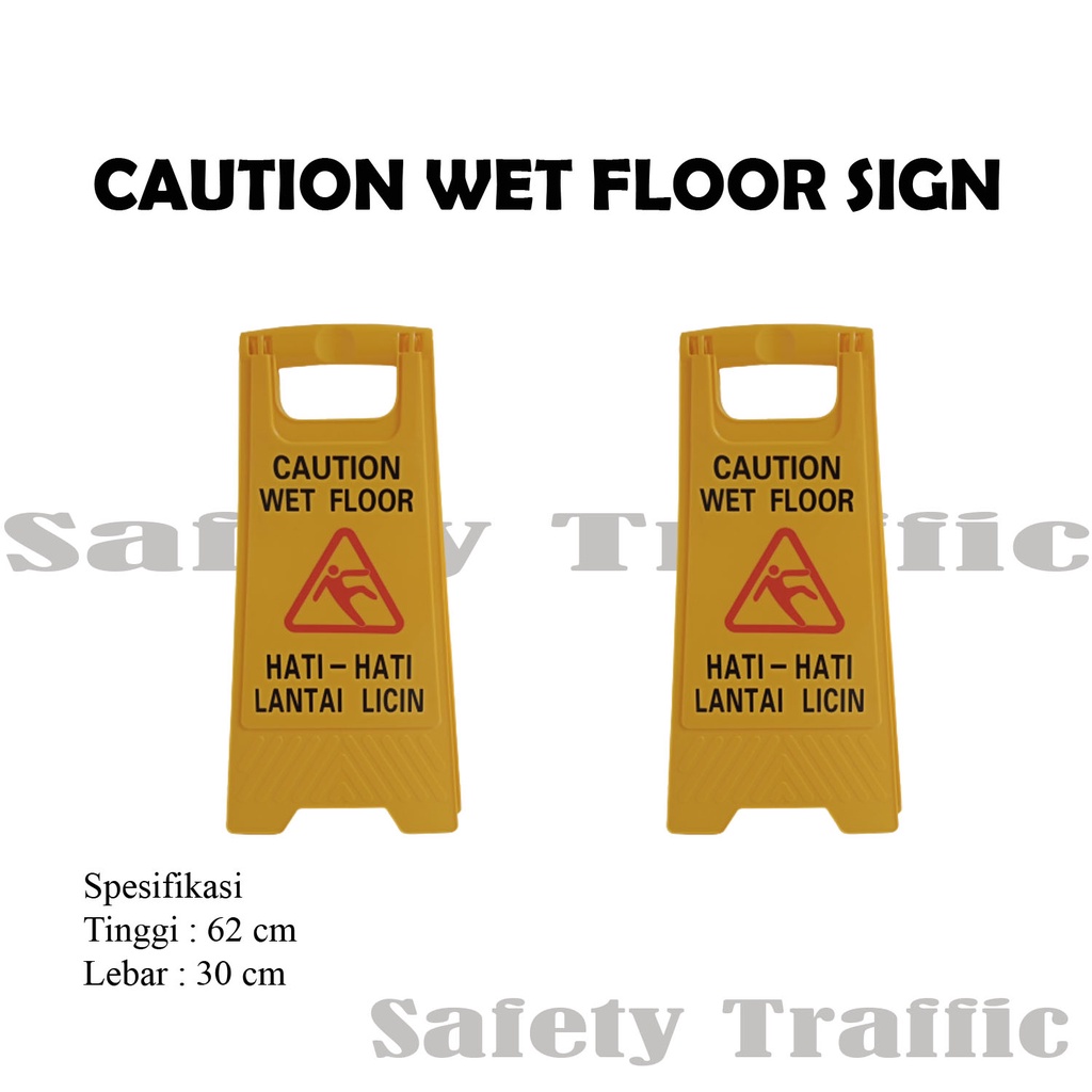 Jual Caution Wet Floor Sign / Papan Peringatan Lantai Basah & Licin ...