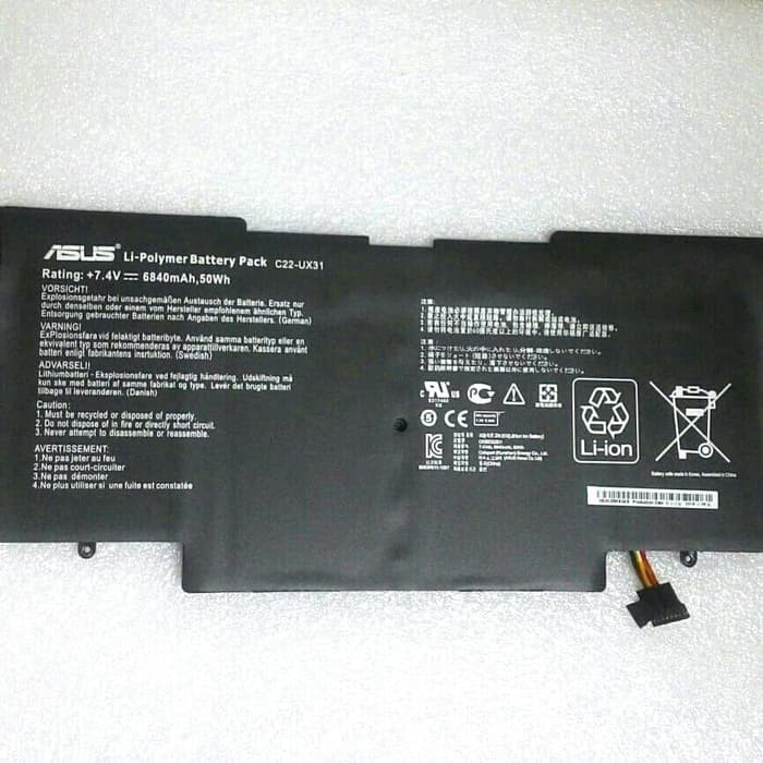 Jual ORIGINAL BATTERY ASUS ZENBOOK ASUS ZENBOOK UX31 UX31A UX31E C22 ...