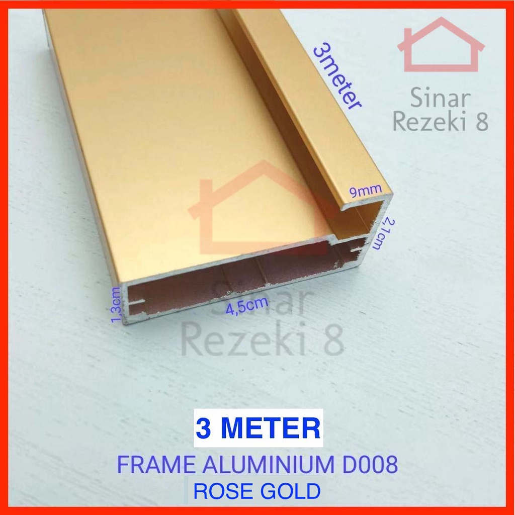 Jual Profil Bingkai Frame GOLD Aluminium Lis Kaca Lemari Kitchen ...