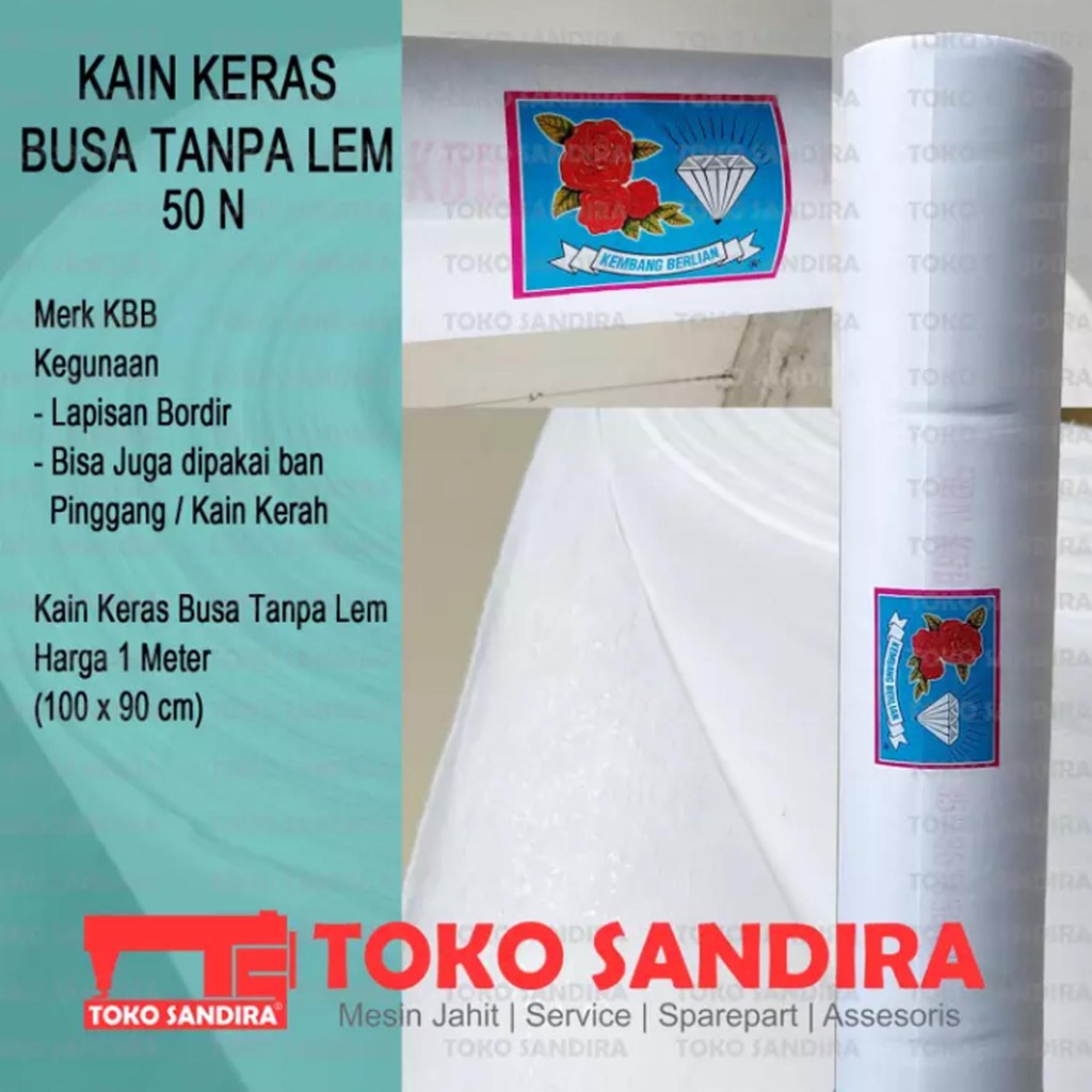 Jual KAIN KERAS BUSA TANPA LEM 50N MERK KBB - HARGA 1 METER | Shopee ...