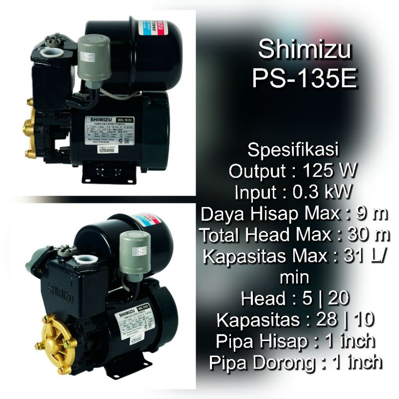 Jual Shimizu pompa air sumur dangkal otomatis PS-135E | Shopee Indonesia