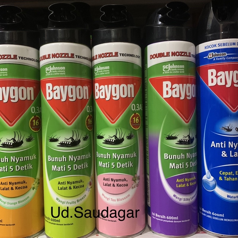 Jual Baygon Aerosol Obat Nyamuk Spray Semprot 600ml | Shopee Indonesia
