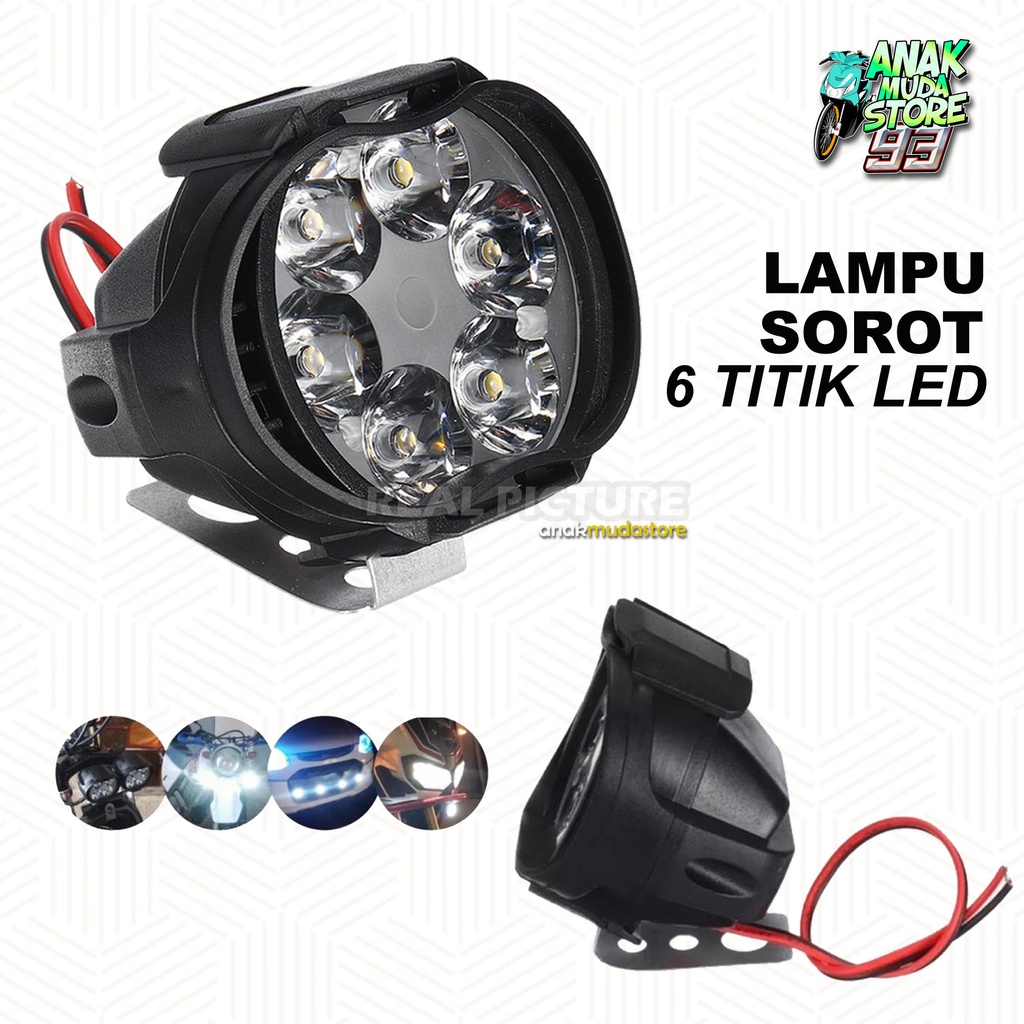 Jual (LSC6) Lampu Depan Motor Lampu LED Sorot Tembak LED dengan Breket ...