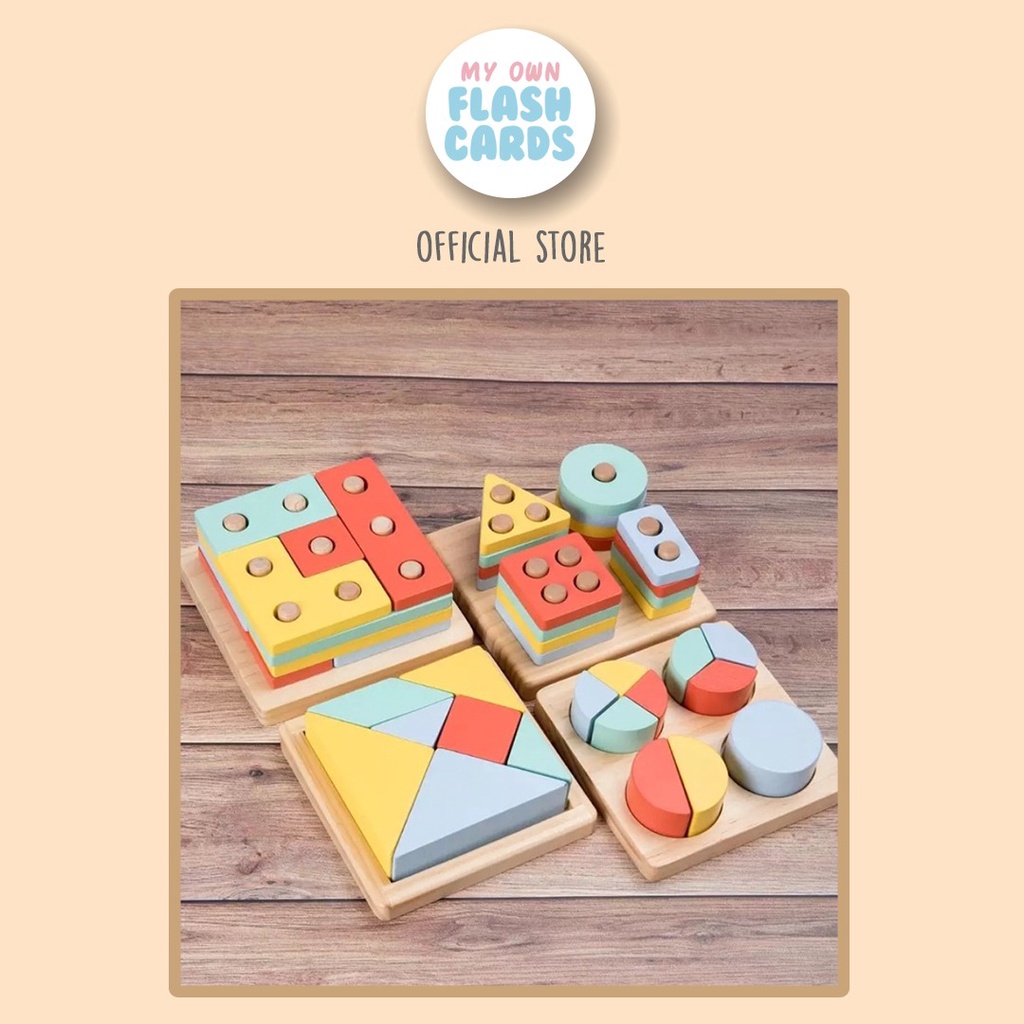 Jual Montessori Geometry Series 4 in 1 - Mainan Edukasi Kayu Wooden ...