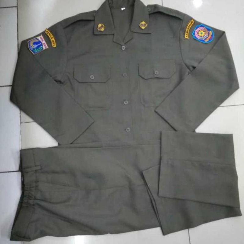 Jual seragam pdh pol pp cewe tangan panjang | Shopee Indonesia