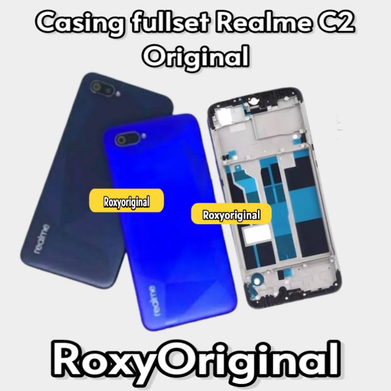 Jual Housing Casing Fullset Realme C2 Original Backdoor Plus Bezel Bazel Tulang Tengah Frame ...