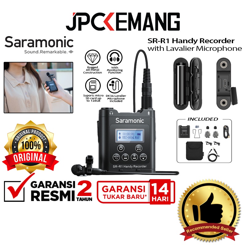 Jual Saramonic SR-R1 Handy Recorder with Lavalier Microphone Mic SRR1 ...