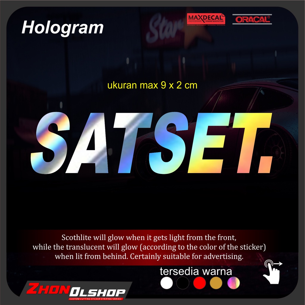 Jual STIKER SAT SET CUTTING STIKER SATSET UKURAN 9X2 STICKER SATSET ...