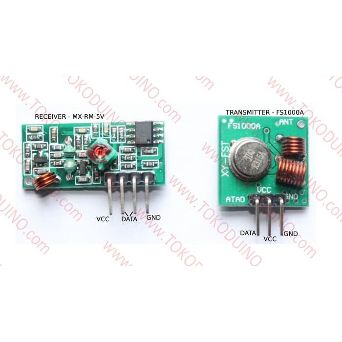Jual Jual RF WIRELESS TRANSMITTER RECEIVER 433MHZ ASK MODULE ARDUINO ...