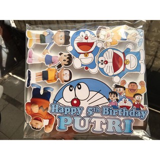 Jual Topper Doraemon set plus nama utk hiasan cake | Shopee Indonesia