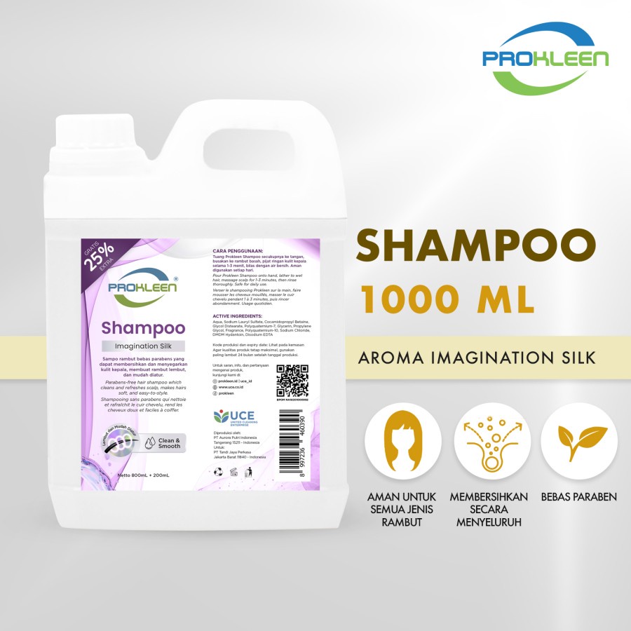 Jual Shampoo Rambut PREMIUM PROKLEEN Hair Shampoo 800mL (+BONUS ISI 25% ...
