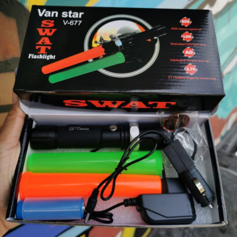 Jual senter SWAT police 2 lalin/sintar/sentar/lampu/cahaya | Shopee ...