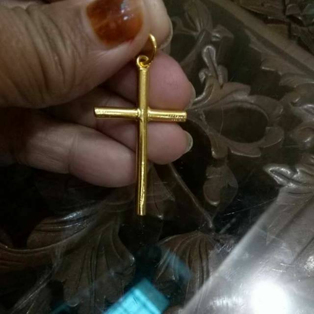 Jual Liontin Salib Emas 24k kadar 99.9% berat 10gram Indonesia|Shopee ...