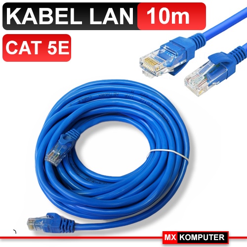 Jual Kabel LAN UTP 10M RJ45 Cat 5e 10 Meter terpasang Cable konektor ...