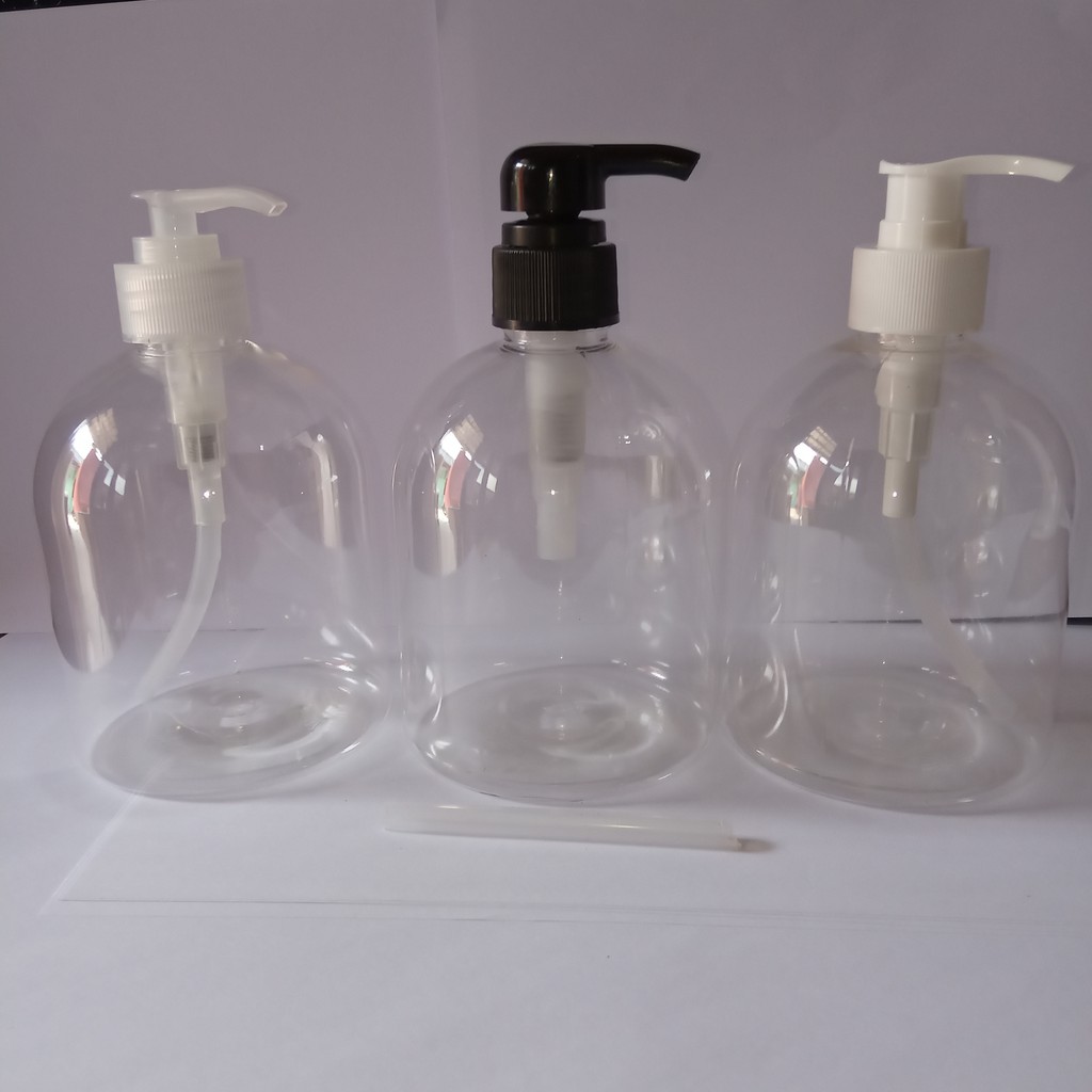 Jual Botol pump 500ml oval bening isi 4 buah | Shopee Indonesia