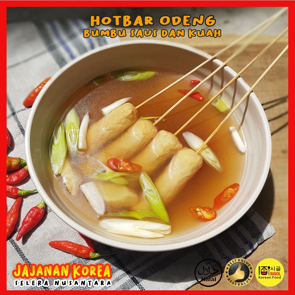Jual Paket Hotbar Odeng 2-150gram, Fish cake, Otak-otak korea, Bumbu ...
