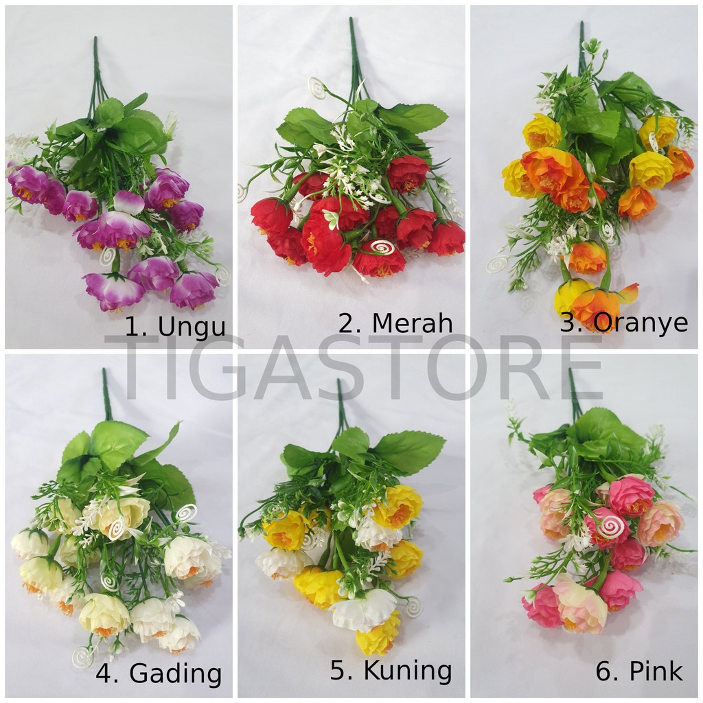 Jual Bunga Palsu Hias Variasi Mawar Bulat Artificial Aesthetic | Shopee ...