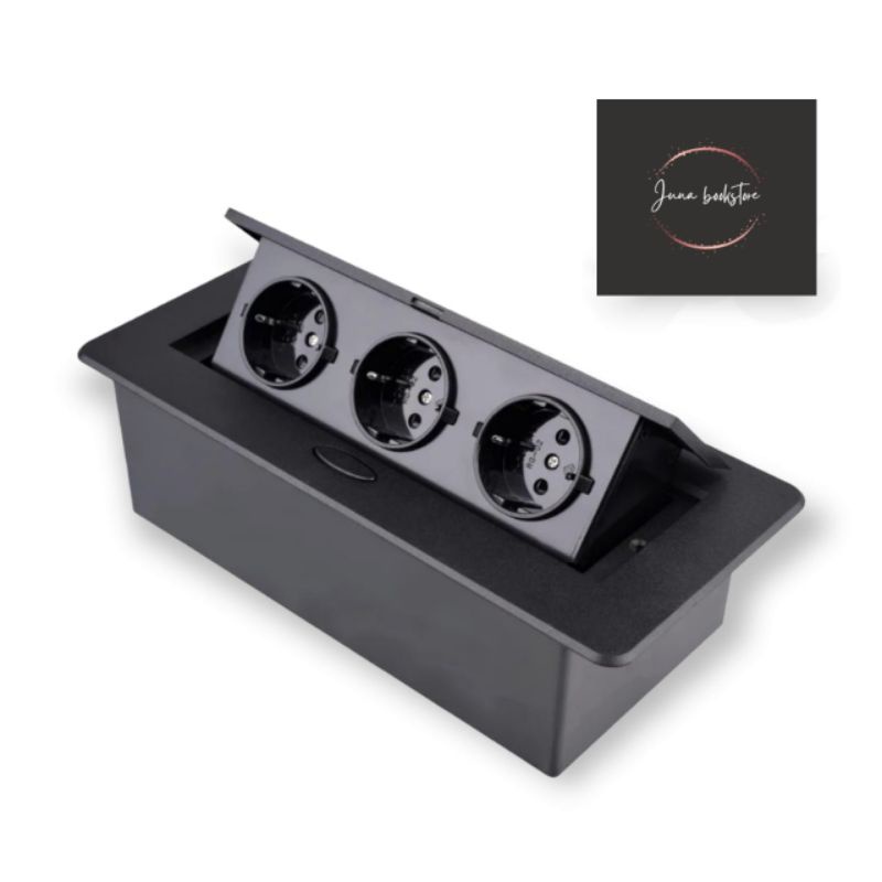 Jual STOP KONTAK MEJA TANAM POP UP TABLE SOCKET 3 LUBANG/ 3 SOCKET ...