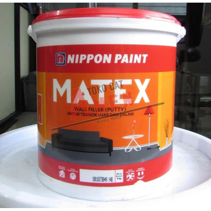 Jual NIPPON PAINT MATEX WALL FILLER PUTTY 4KG / CAT DEMPUL PLAMIR ...