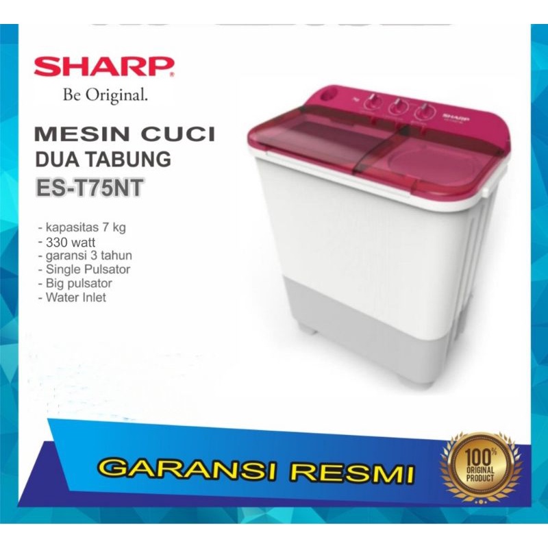 Jual MESIN CUCI SHARP EST 75 NT 7KG 2 TABUNG 75NT 7 KG PUREMAGIC LOW ...