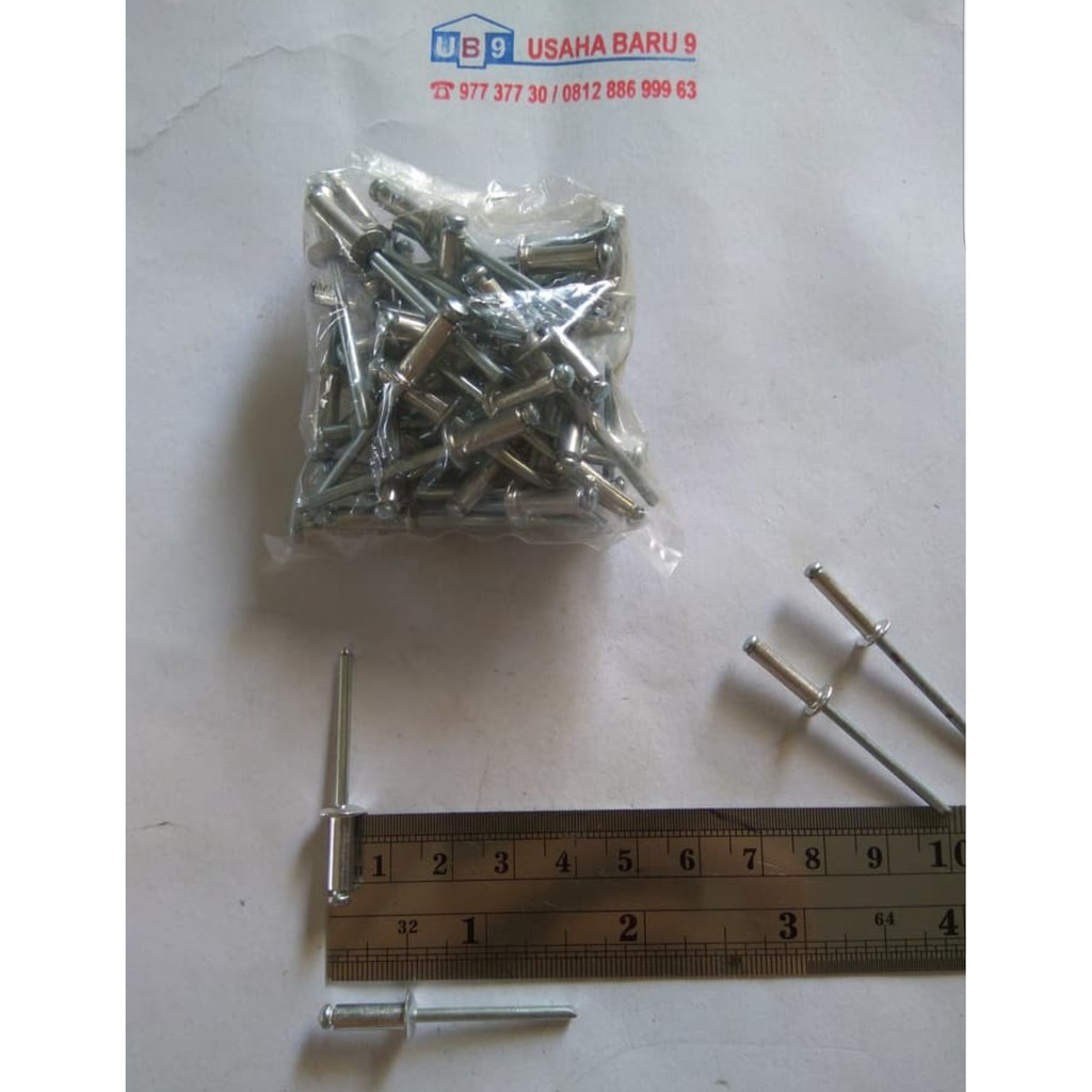 Jual Paku Rivet Ripet 3mm Blind Rivet 3 mm Harga per bungkus Indonesia ...