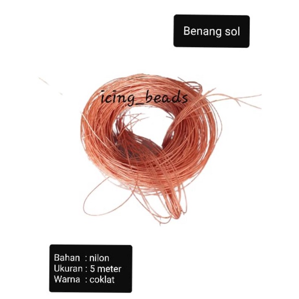 Jual Benang Nilon Serba Guna | Benang Sol Sepatu coklat dan Hitam (BACA ...