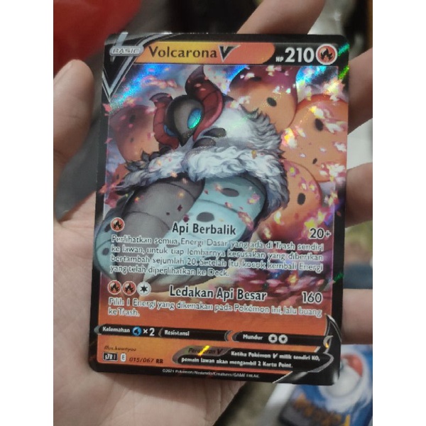 Jual kartu pokemon volcarona V basic RR boosterpack s7r fire rare tcg indonesia new original ...