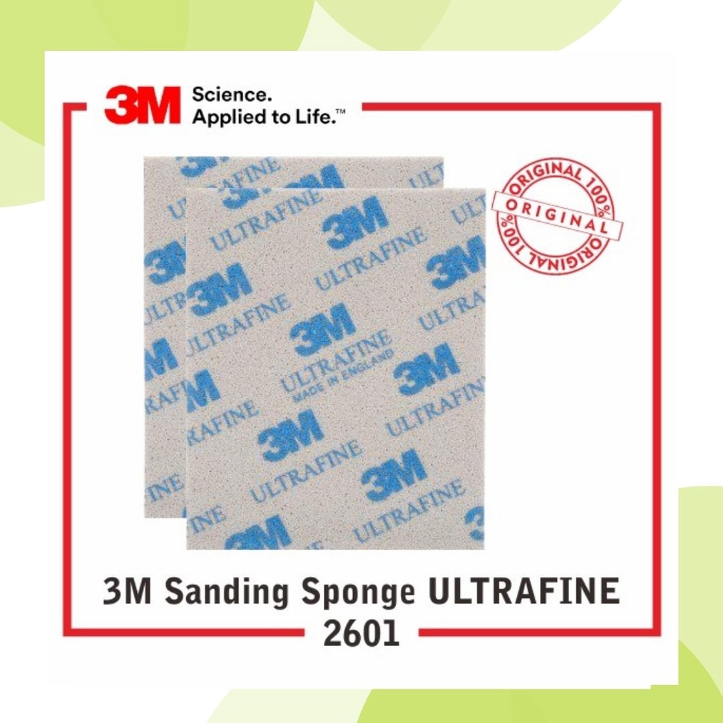 Jual AMPLAS SANDING SPONGE 3M ULTRAFINE / AMPLAS 3M 1 BOX ISI 20 / 3M ...