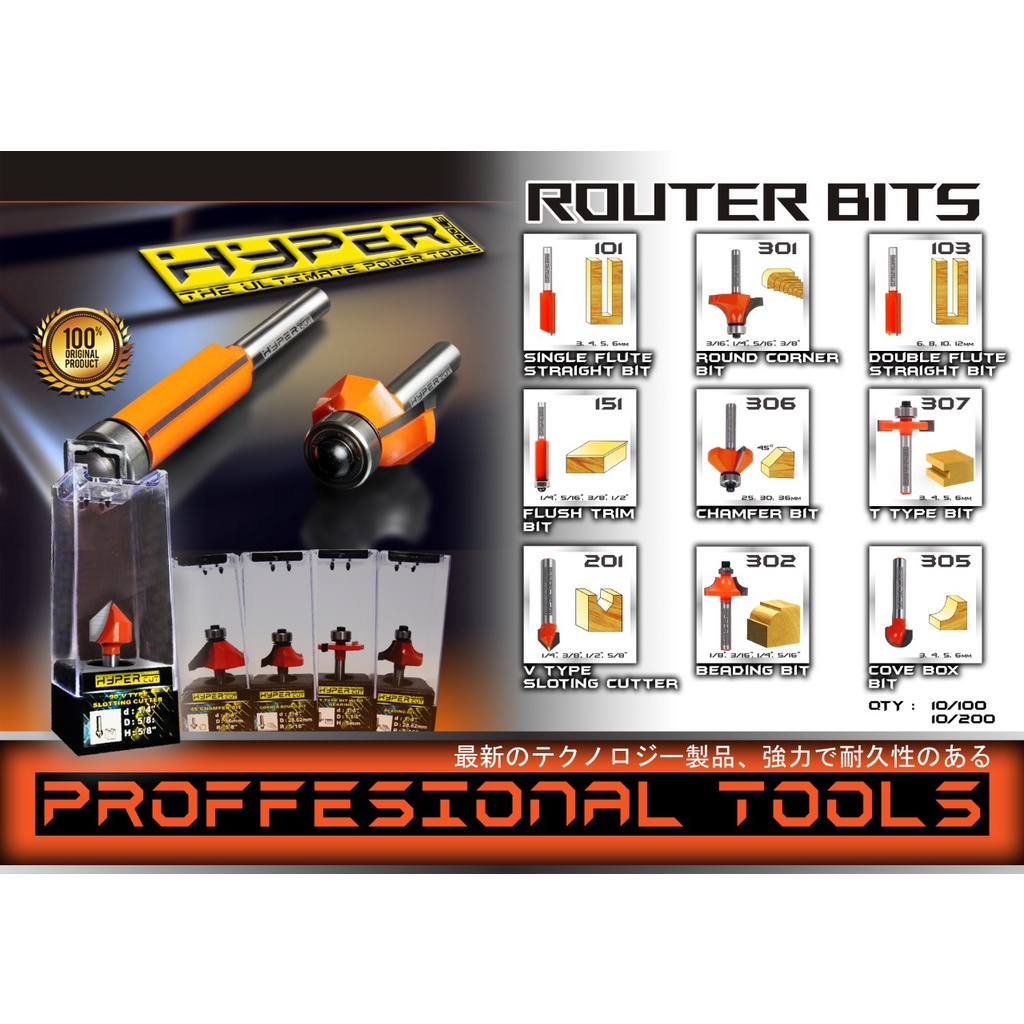 Jual MATA ROUTER 90` 1/2" V TYPE SLOTTING CUTTER DAN FLUSH TRIM BIT ...