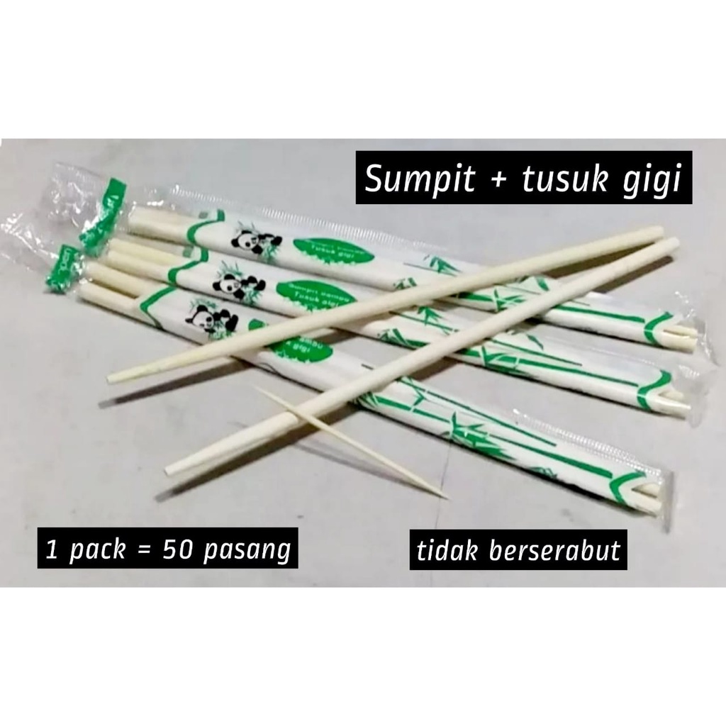 Jual Sumpit Kayu + tusuk gigi / sumpit bambu / chopstick Steril (+/- 50 ...
