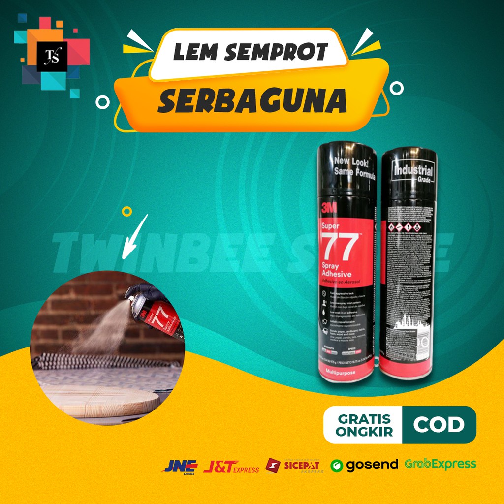 Jual Lem SEMPROT Serba Guna Cepat Kering 3M Super Kuat 77 ADHESIVE ...