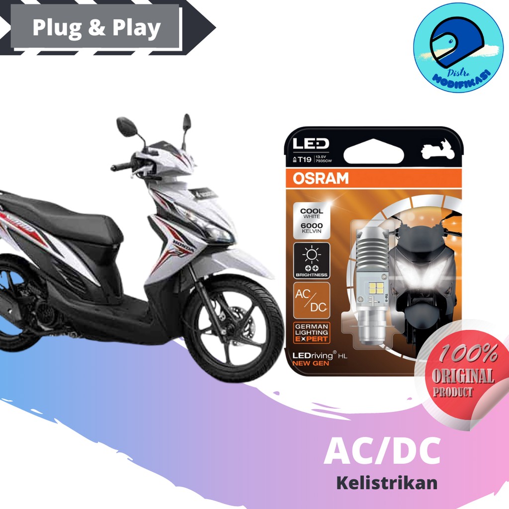 Jual Lampu LED Motor Osram T19 Honda Vario 110, Techno 110 Original Klistrikan ACDC | Shopee ...