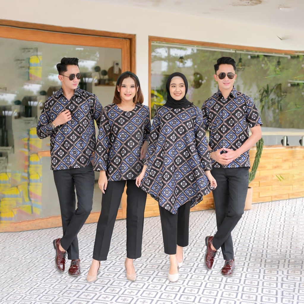 Jual Benang Raja Batik Couple Pria Wanita Motif Kembang Kotak Ukuran ...