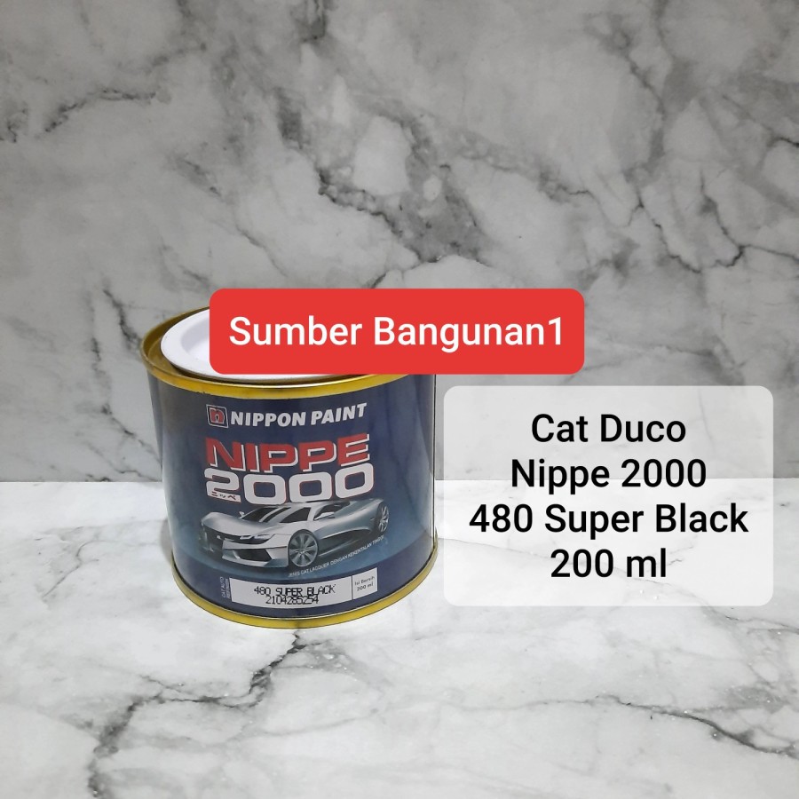 Jual Cat Duco Besi 480 Super Black NIPPE 2000 hitam mengkilap 200 ml motor otomotif | Shopee ...