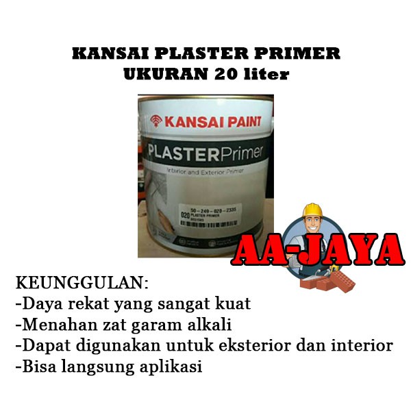 Jual Kansai Plaster Primer / Plaster Tembok Ukuran 20 liter Indonesia ...